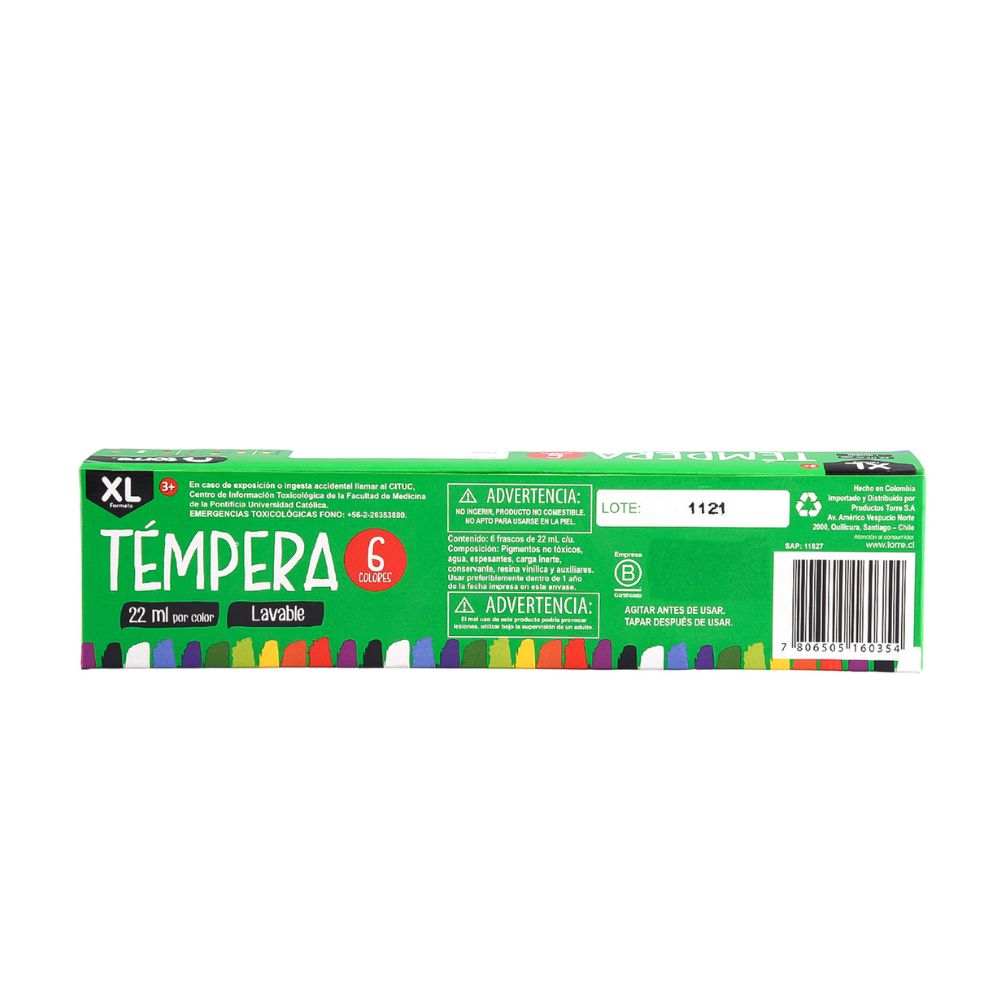 Témperas XL 6 Colores