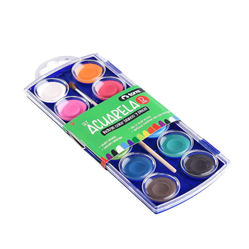 Set Acuarela 12 Colores Incluye Pincel
