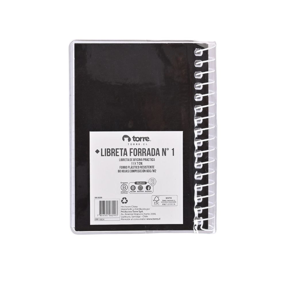 Libreta Apuntes con Forro N-1 60 hjs. - 11x8 cm