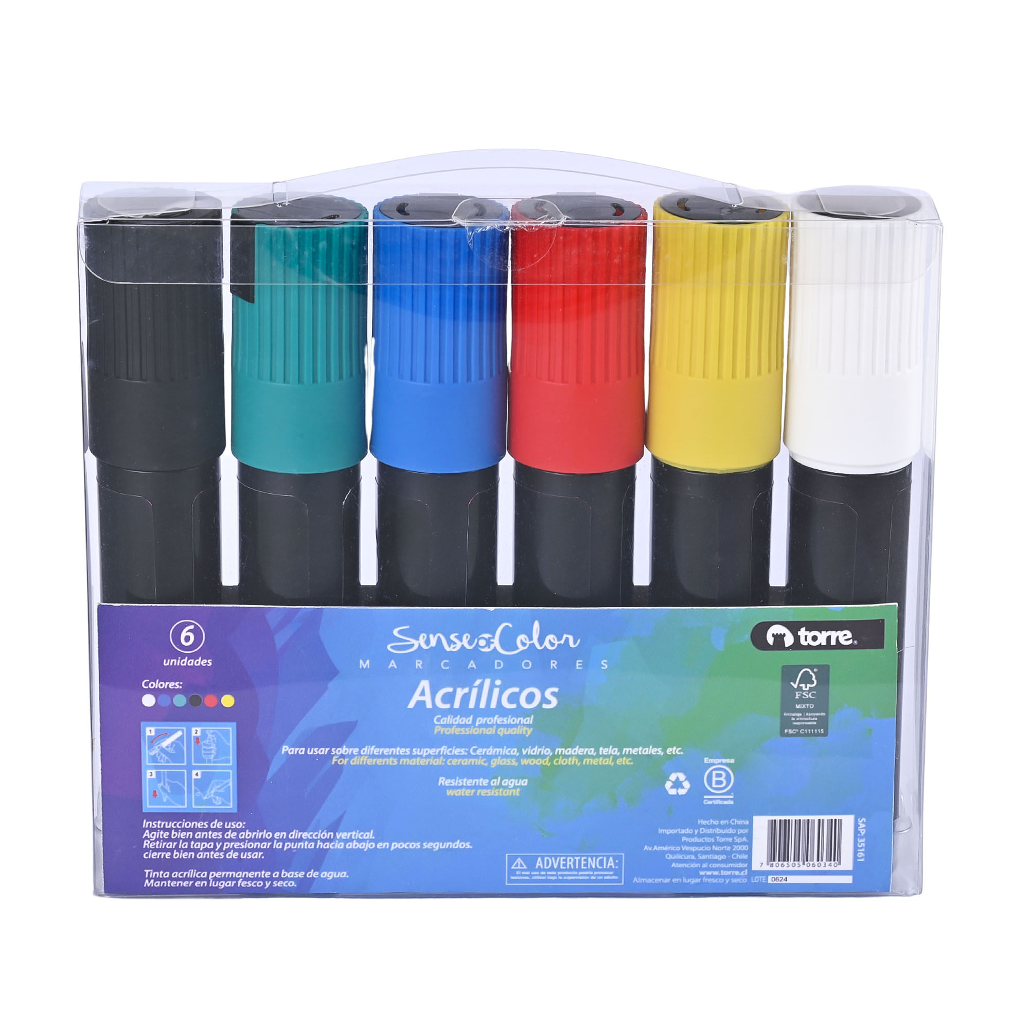 Set Marcador Acrilico Jumb 15Mm 6Col Soc
